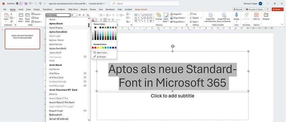 Aptos als neue Standard-Font in Microsoft...| Mirabit AG